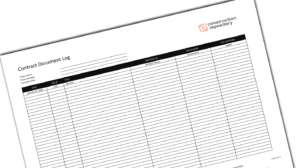 Contract Document Log Template - Construction Files