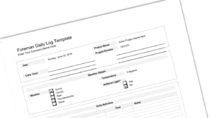 Foreman Daily Log Template - Construction Files
