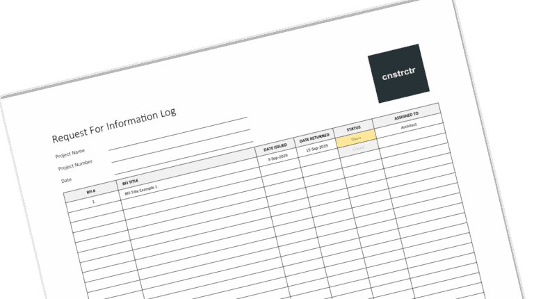RFI Log Template - Construction Files