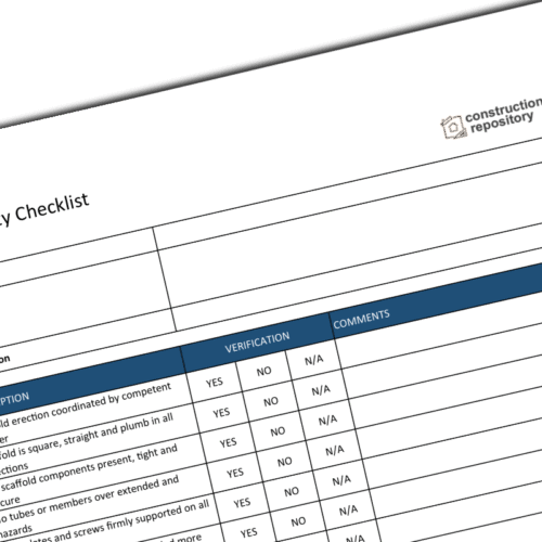 Scaffold Inspection Checklist Template - Construction Files