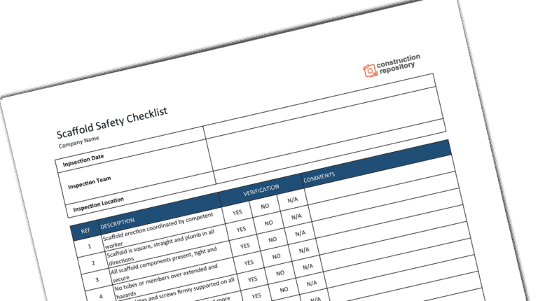 Scaffold Inspection Checklist Template - Construction Files