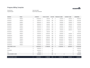 Construction Progress Billing Template - Construction Files