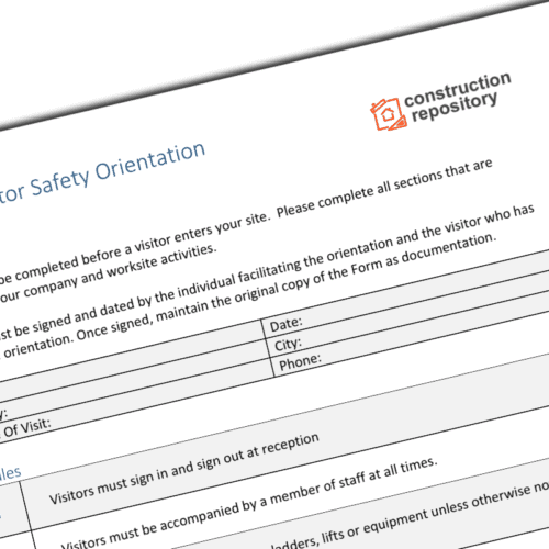 Construction Visitor Orientation Template - Construction Files