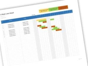 Three Week Look Ahead Schedule Template - Construction Files