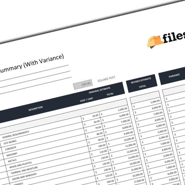 Construction Estimate Comparison Template - Construction Files
