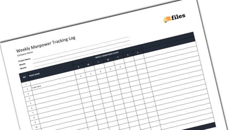 Man Power Tracking Log Template - Construction Files