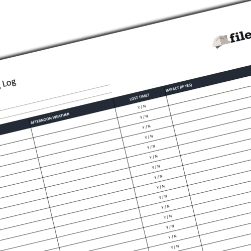 Weather Tracking Log Template - Construction Files