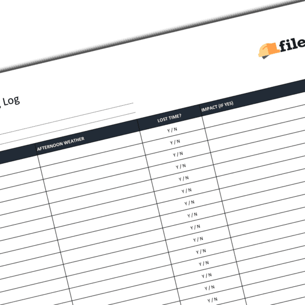 Weather Tracking Log Template - Construction Files