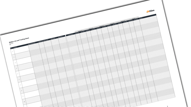 Construction Tender Tracking Template - Construction Files