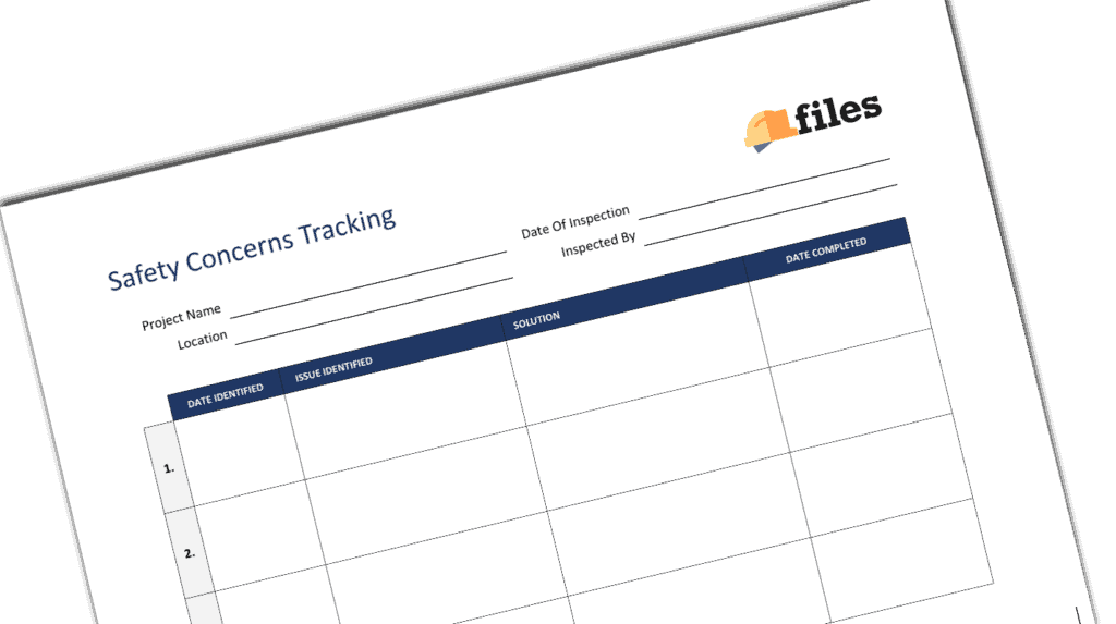 Safety Concerns Template - Construction Files
