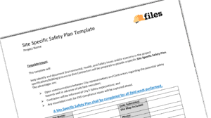 Site Specific Safety Plan - Construction Files