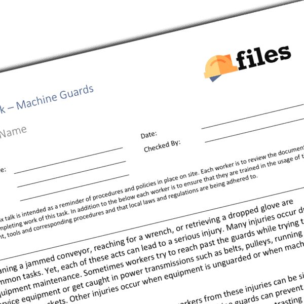 Toolbox Talk - Machine Guards - Construction Files