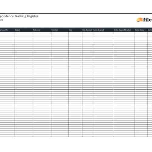 Correspondence Tracker Template - Construction Files