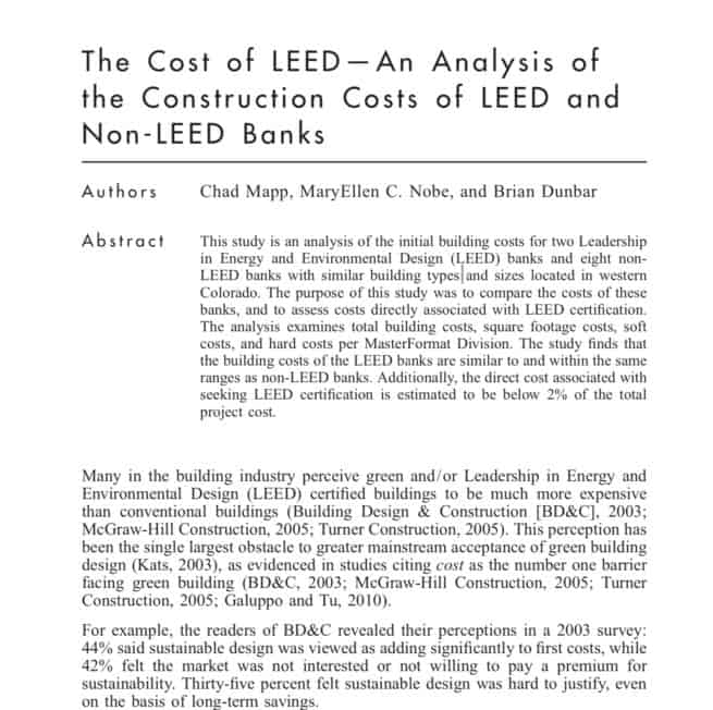 The Cost Of LEED - Construction Files