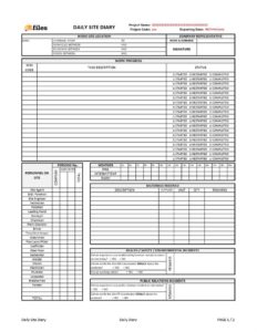 Daily Site Diary - Construction Files