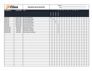 Drawing Issue Register - Construction Files