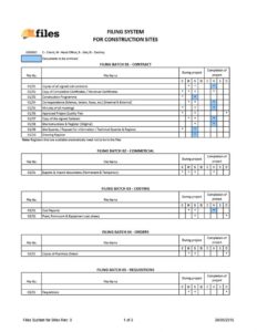 Filing Register - Construction Files
