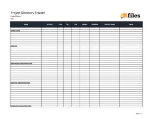 Project Directory Template - Construction Files