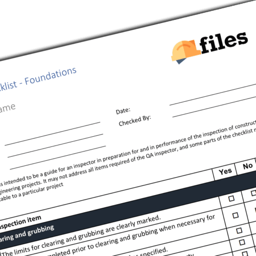 Foundations Quality Checklist - Construction Files
