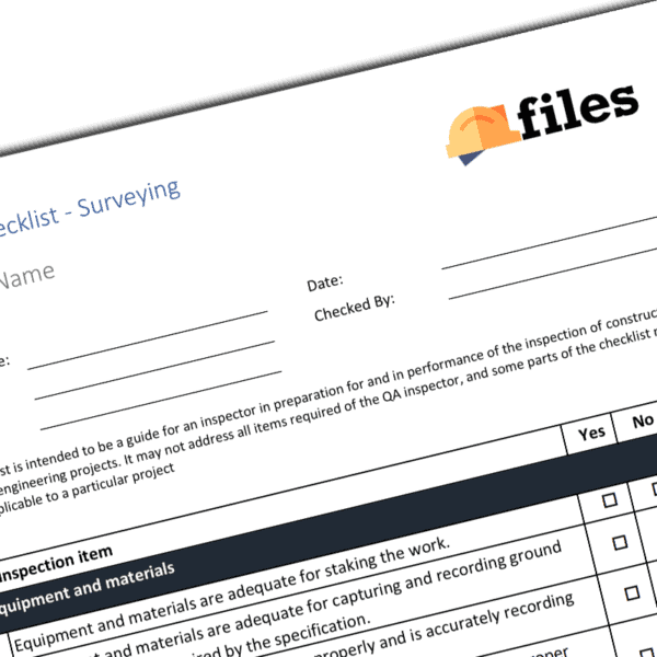 Surveying Quality Checklist - Construction Files