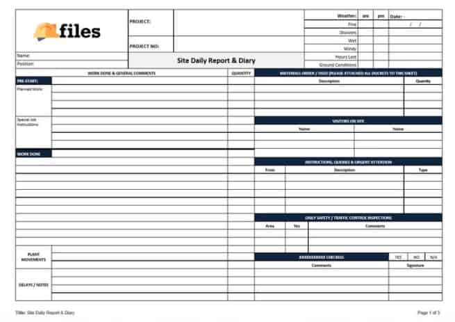 Site Daily Report - Construction Files