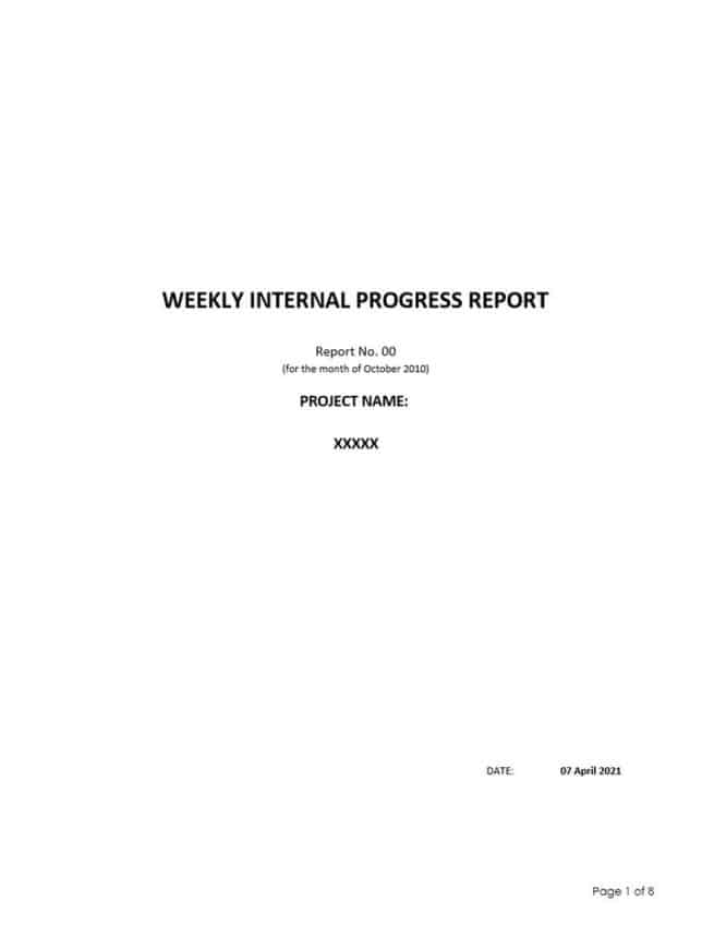 Weekly Internal Progress Report - Construction Files