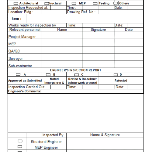 Inspection Request Form - Construction Files