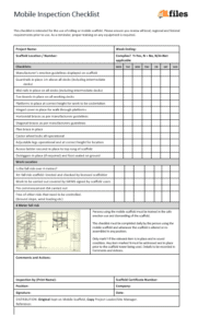 Mobile Scaffold Inspection Checklist - Construction Files