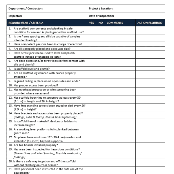 Project Directory Template - Construction Files