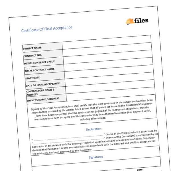 Site Instruction Form (Site Direction) - Construction Files