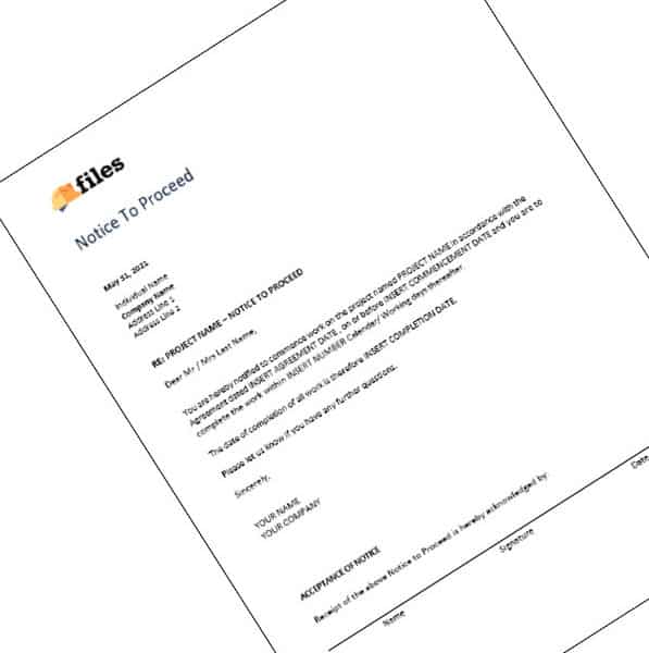 Site Instruction Form (Site Direction) - Construction Files