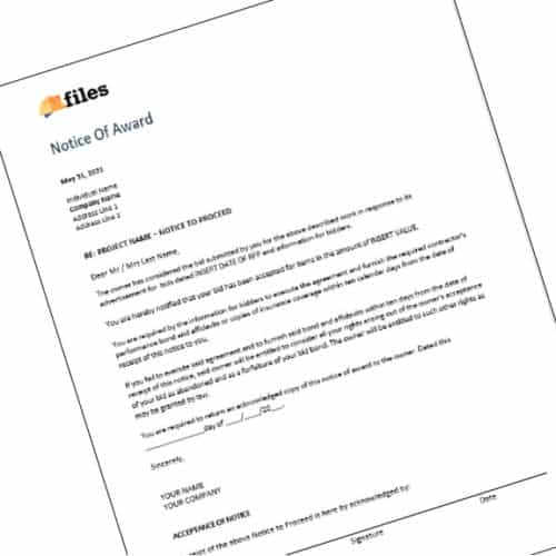 Site Instruction Form (Site Direction) - Construction Files