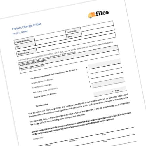 Project Change Order - Construction Files