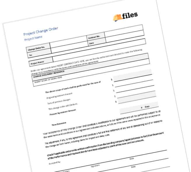 Project Change Order - Construction Files