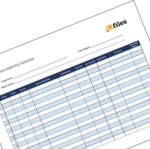Submittal Cover Sheet - Construction Files