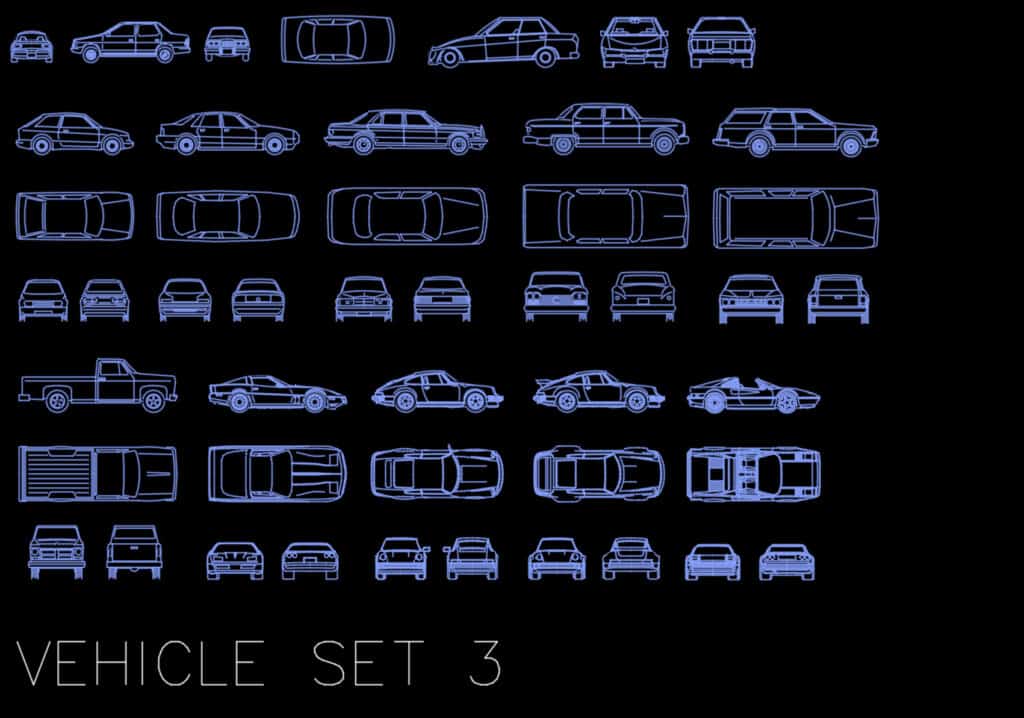 Standard Vehicles Set 3 - Autocad Blocks - Construction Files