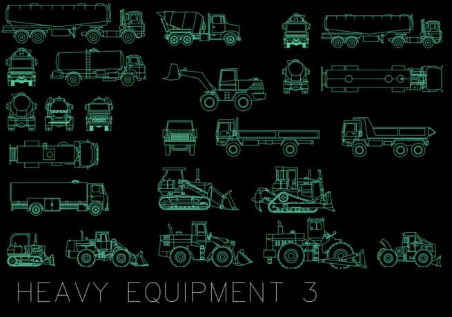Heavy Equipment 3 - Autocad Blocks - Construction Files
