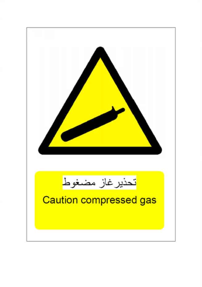 Caution Compressed Gas - Construction Sign Template - Construction Files