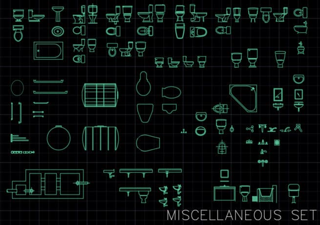 Miscellaneous Washroom - Autocad Blocks - Construction Files
