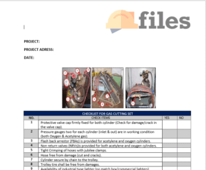 Tools And Equipment Safety Checklist - Gas Cutting Set - Construction Files