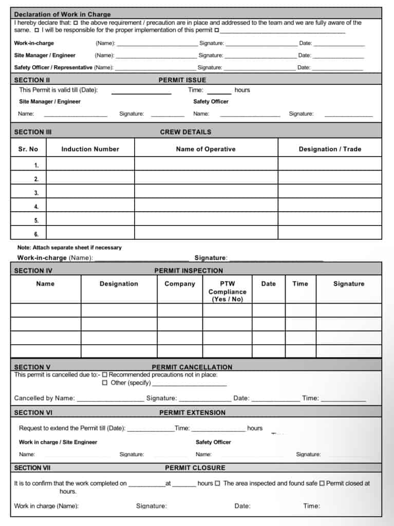 Work Permit - Excavation - Construction Files