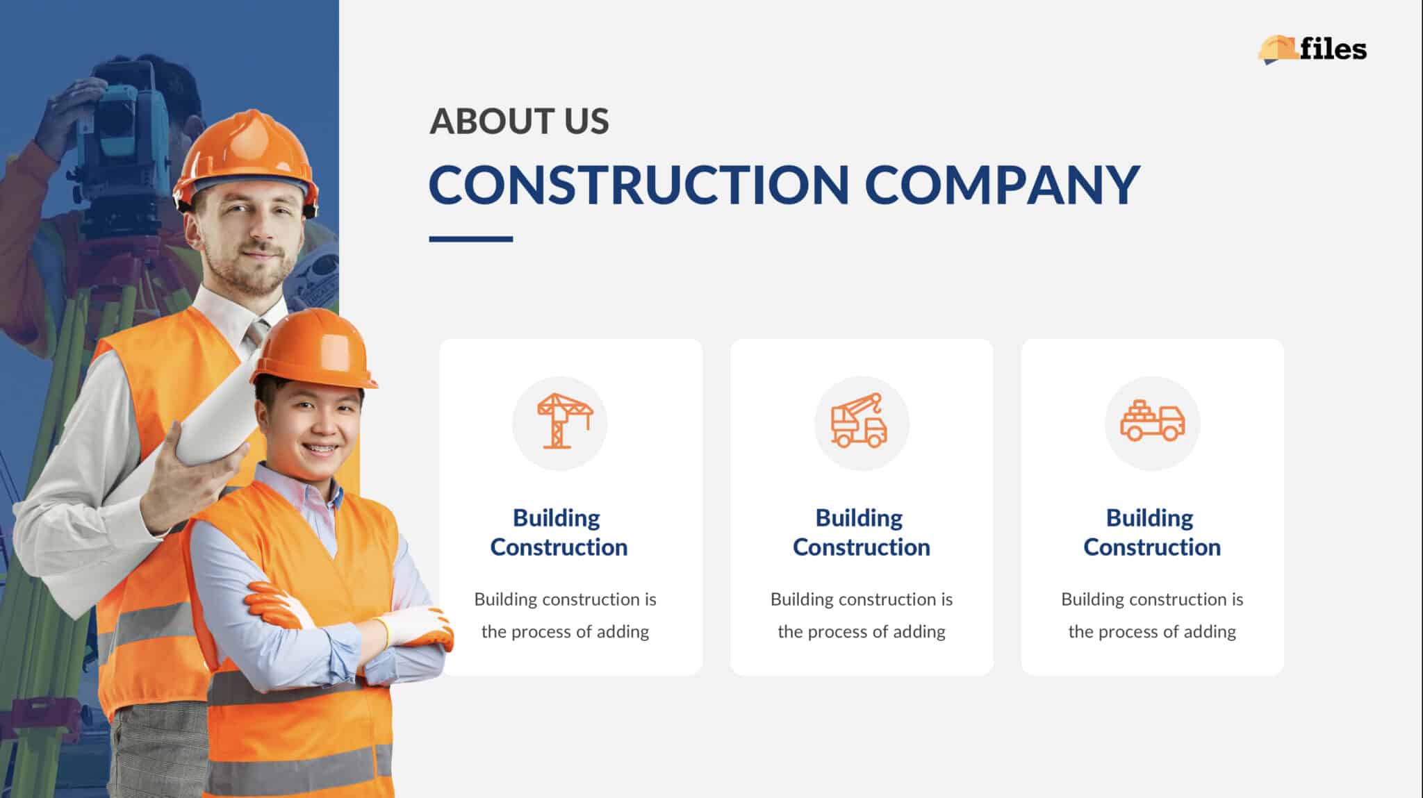 Construction Presentation Template - Blue - Construction Files