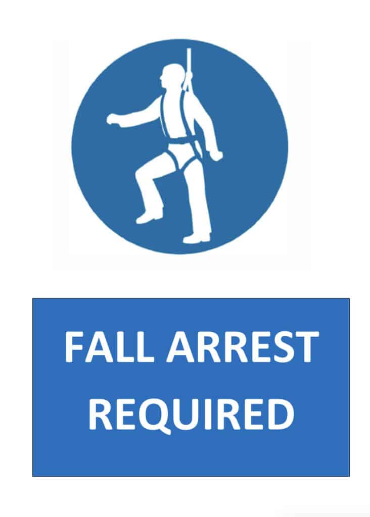 Fall Arrest Required - Construction Sign Template