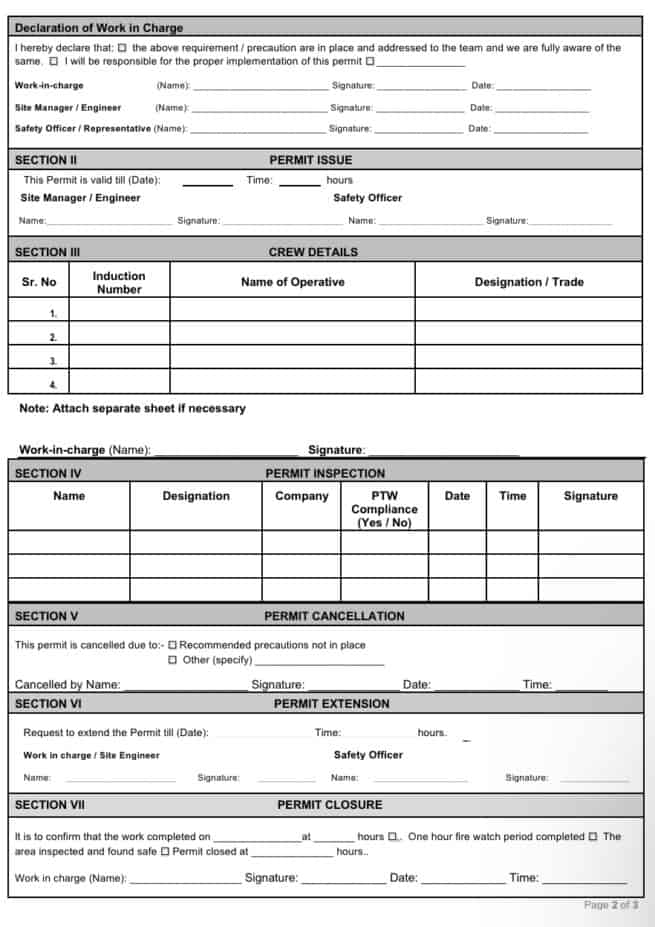 Work Permit - Electrical Isolation - Construction Files