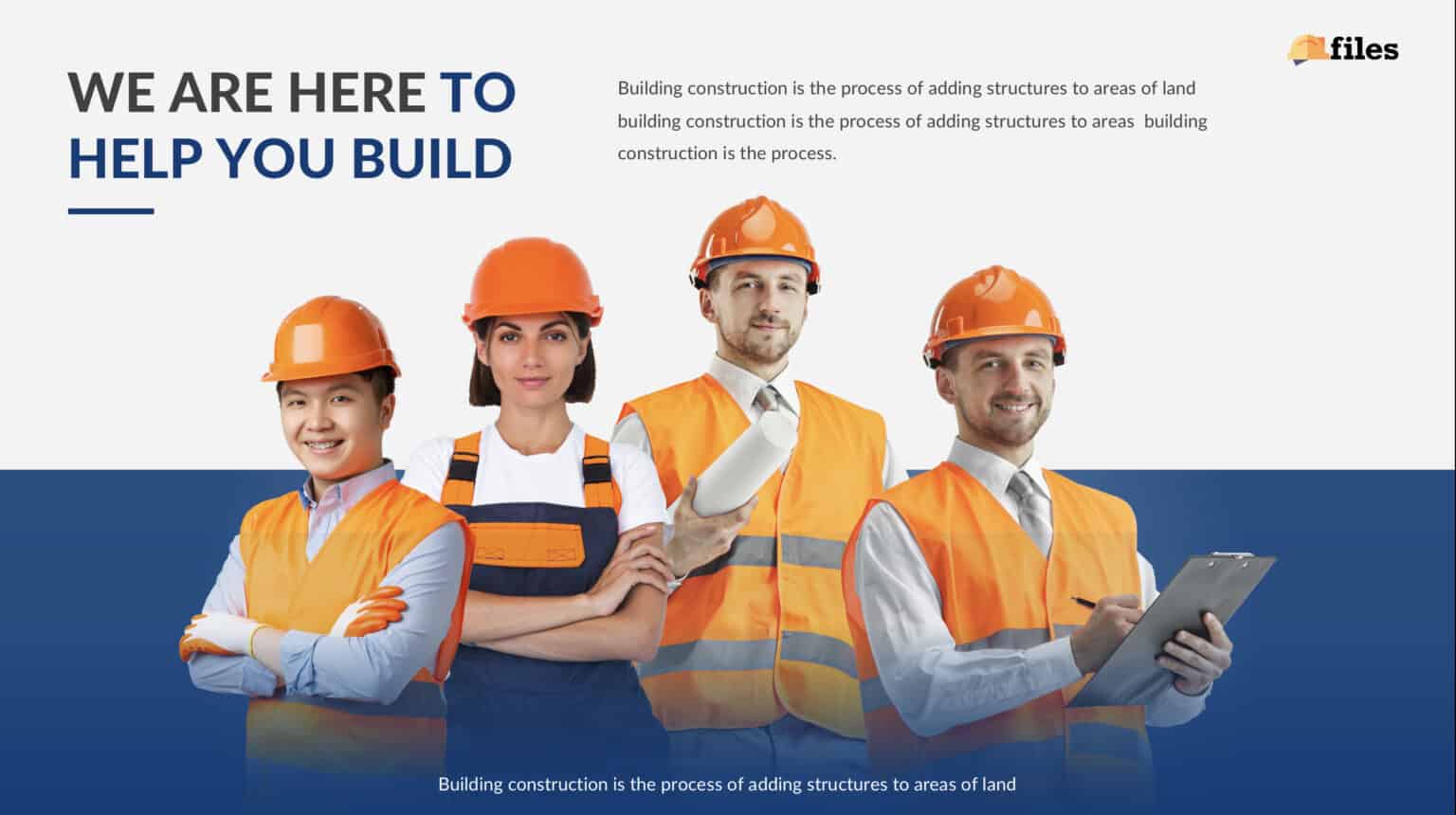 Construction Presentation Template - Blue - Construction Files