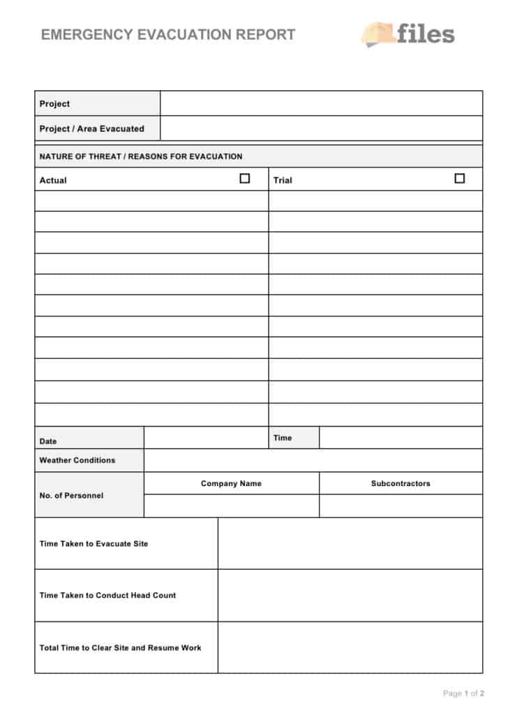 Construction Emergency Evacuation Report - Construction Files