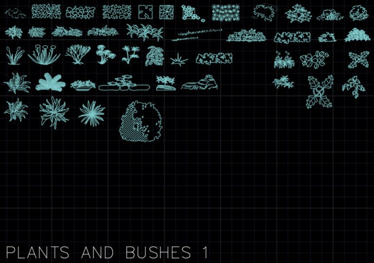 Plants And Bushes - AutoCAD Blocks - Construction Files