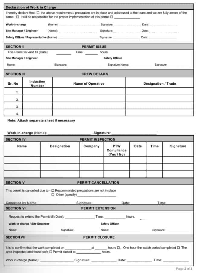 Work Permit - Working Near Open Water - Construction Files