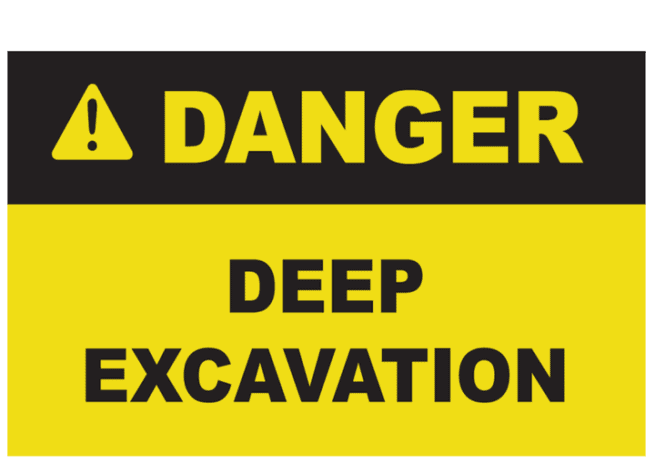 Danger Deep Excavation - Construction Sign Template - Construction Files