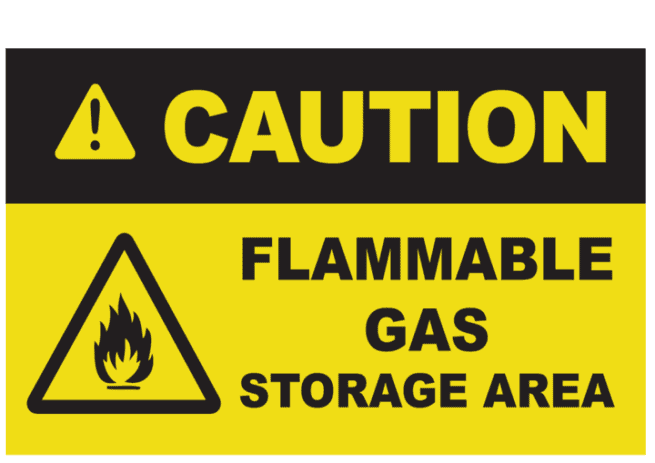 Caution Flammable Gas Storage- Construction Sign Template